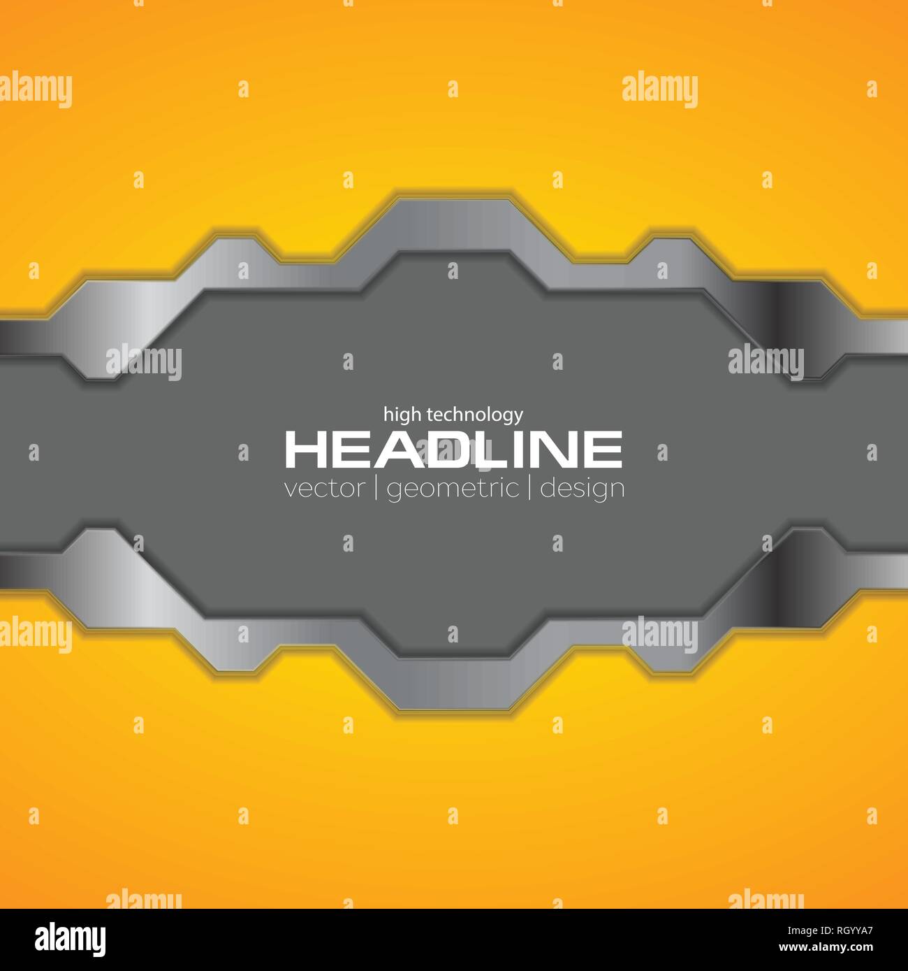 Orange and grey metallic tech background. Vector illustration Stock ...