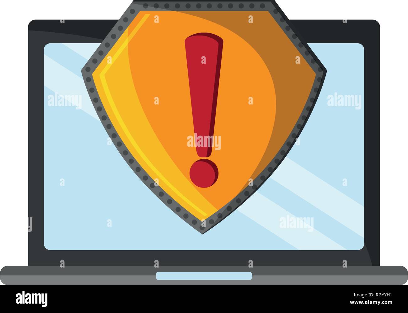 laptop with attention sign Stock Vector Image & Art - Alamy