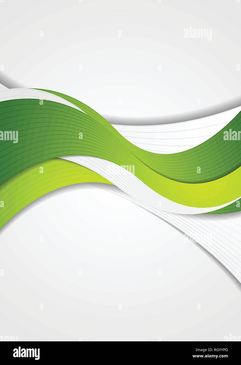 Abstract green corporate wavy flyer design. Vector background Stock ...