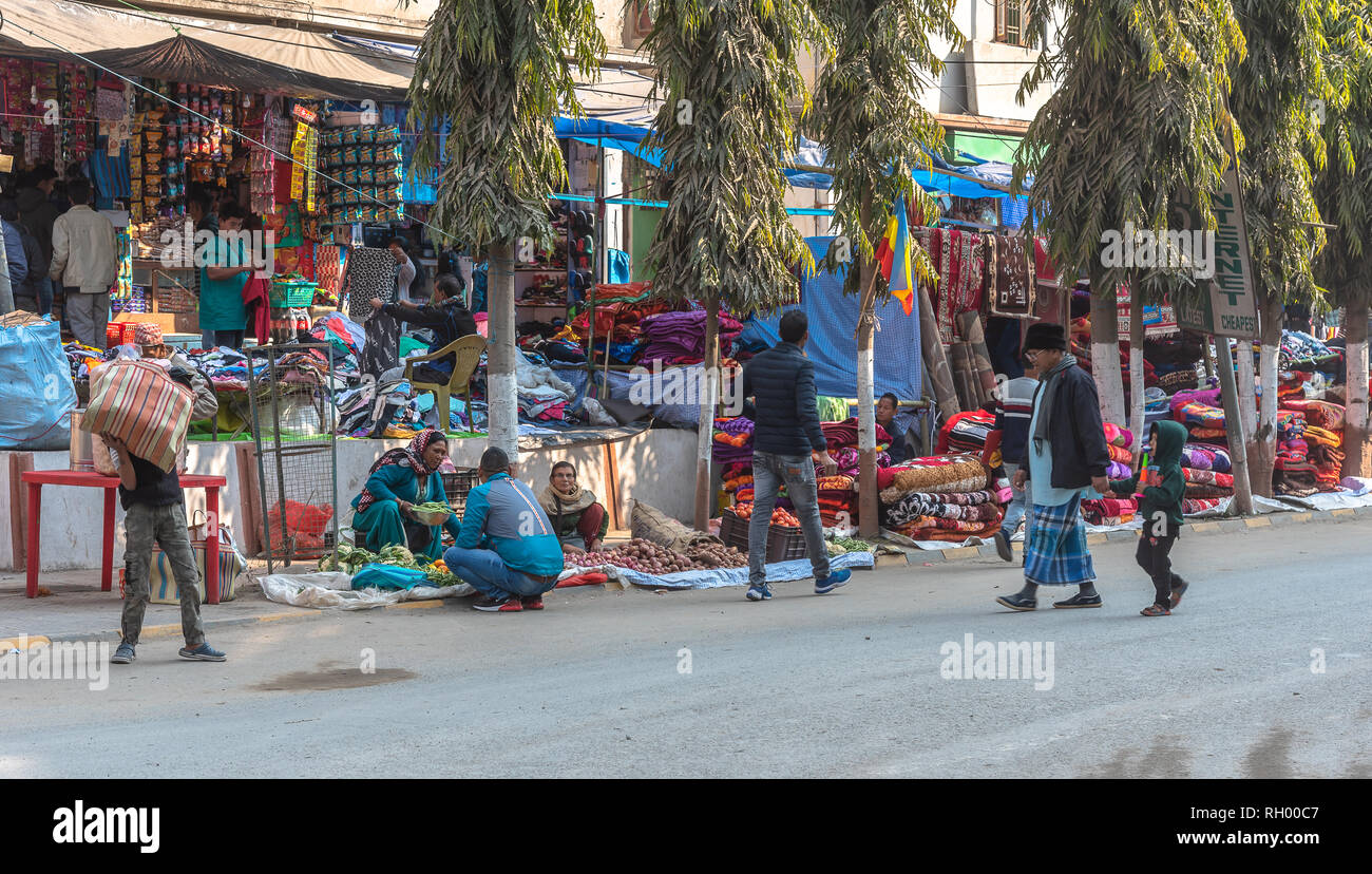 January 19,2019. Sikkim,India. Local people buying and selling goods ...