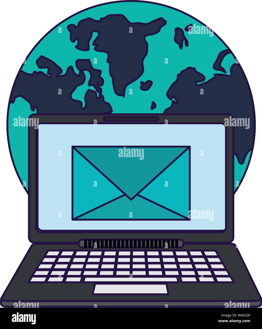 laptop and email world symbols Stock Vector Image & Art - Alamy
