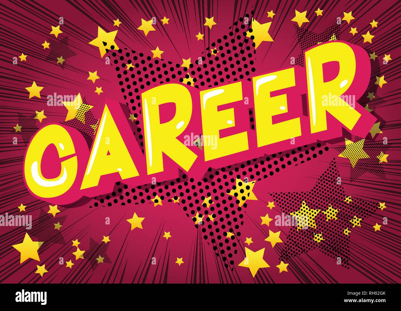 Career - Vector illustrated comic book style phrase on abstract ...