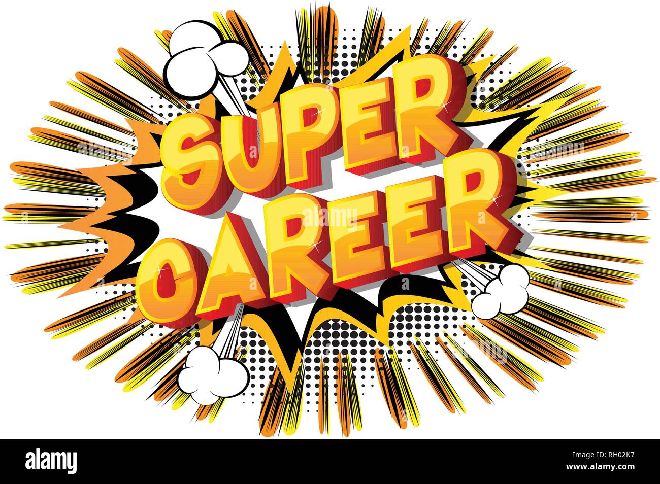 Super Career - Vector illustrated comic book style phrase on abstract ...