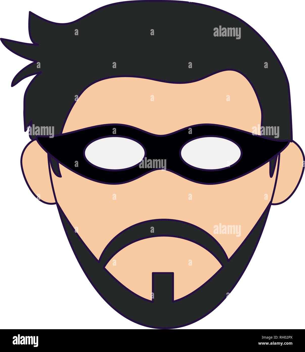 man face with mask and beard head Stock Vector Image & Art - Alamy