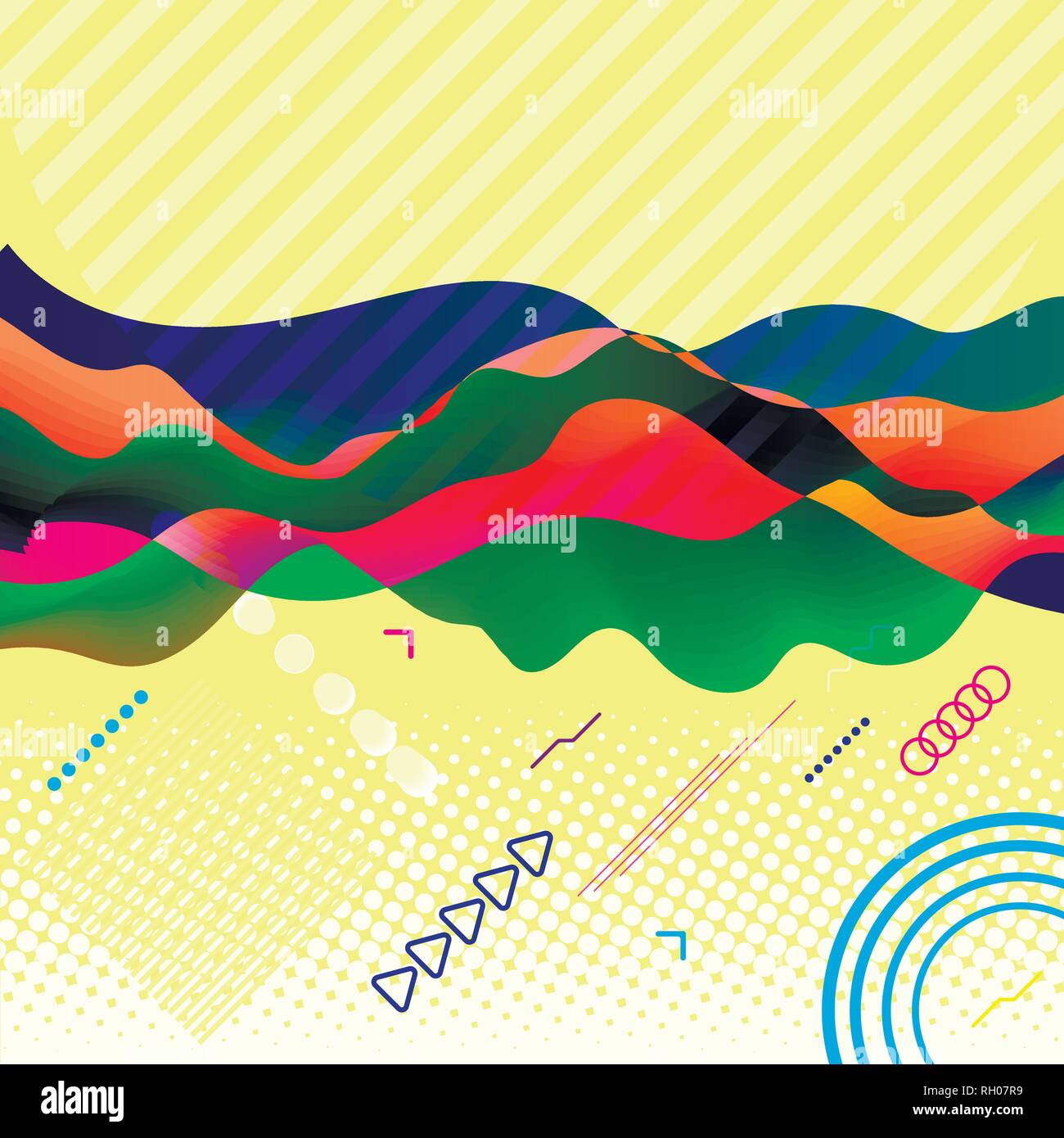Abstract vector poster with different elements of modern design in ...