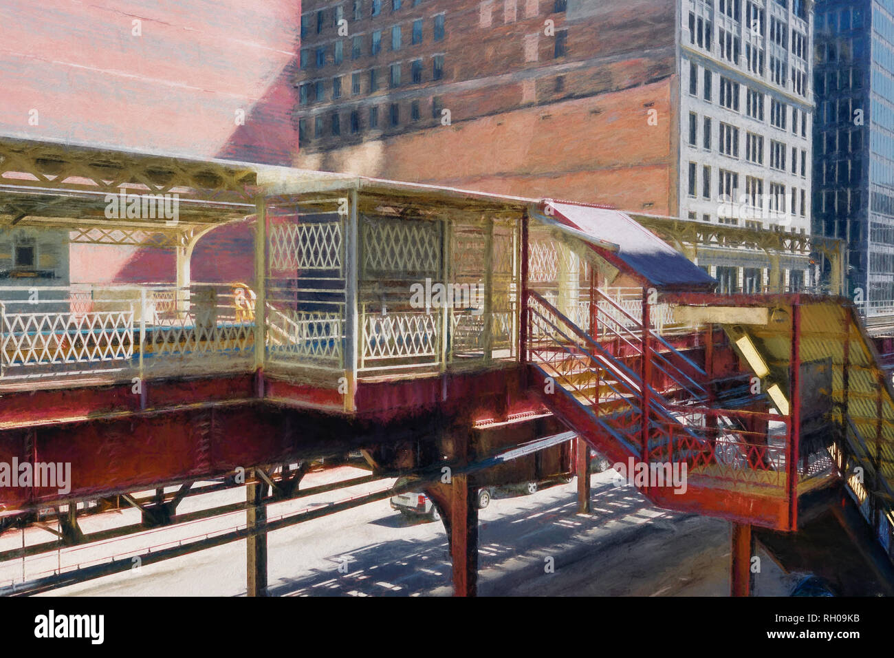 A subway platform in Chicago Stock Photo - Alamy