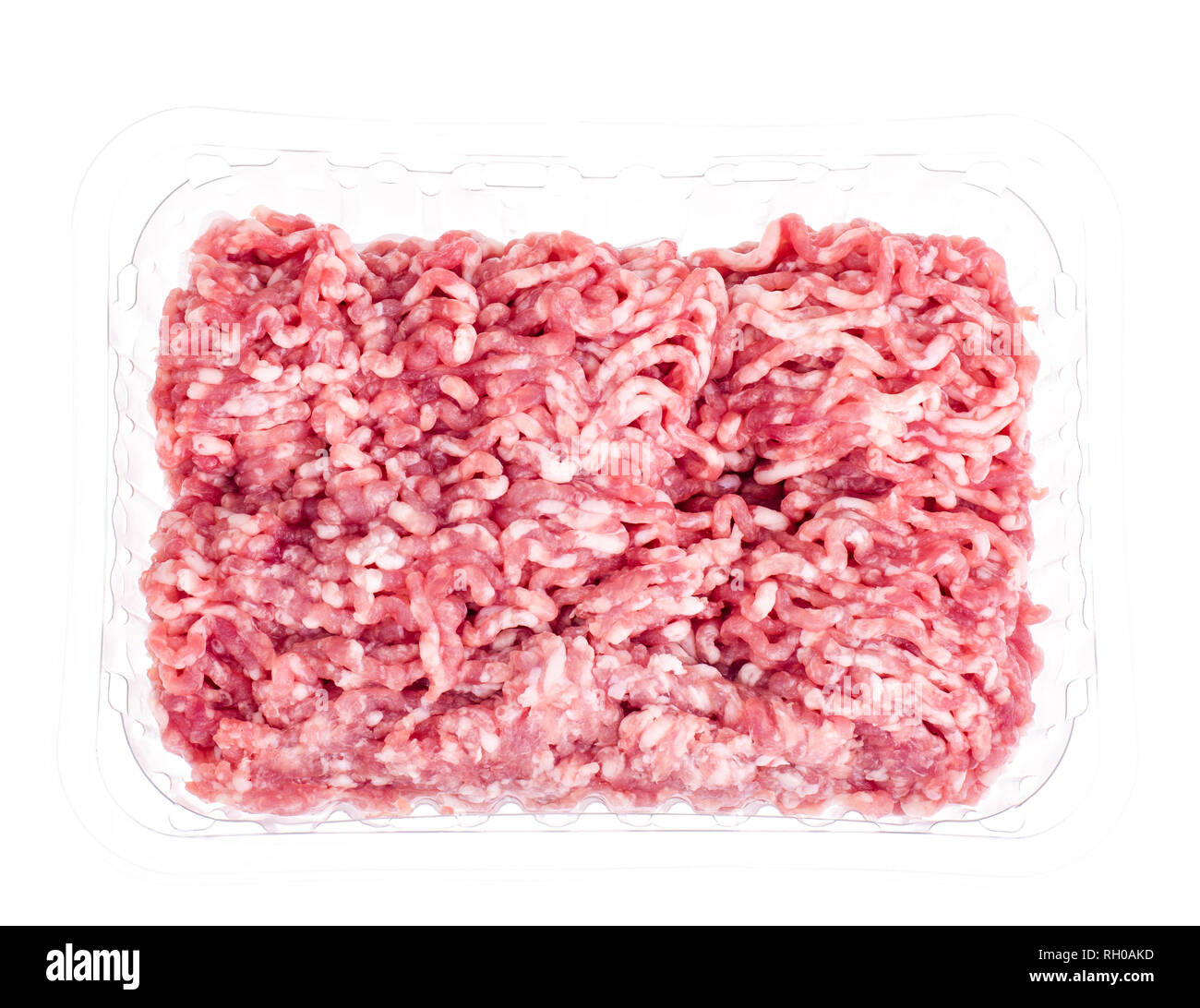 Raw minced meat in plastic packaging. Studio Photo Stock Photo - Alamy