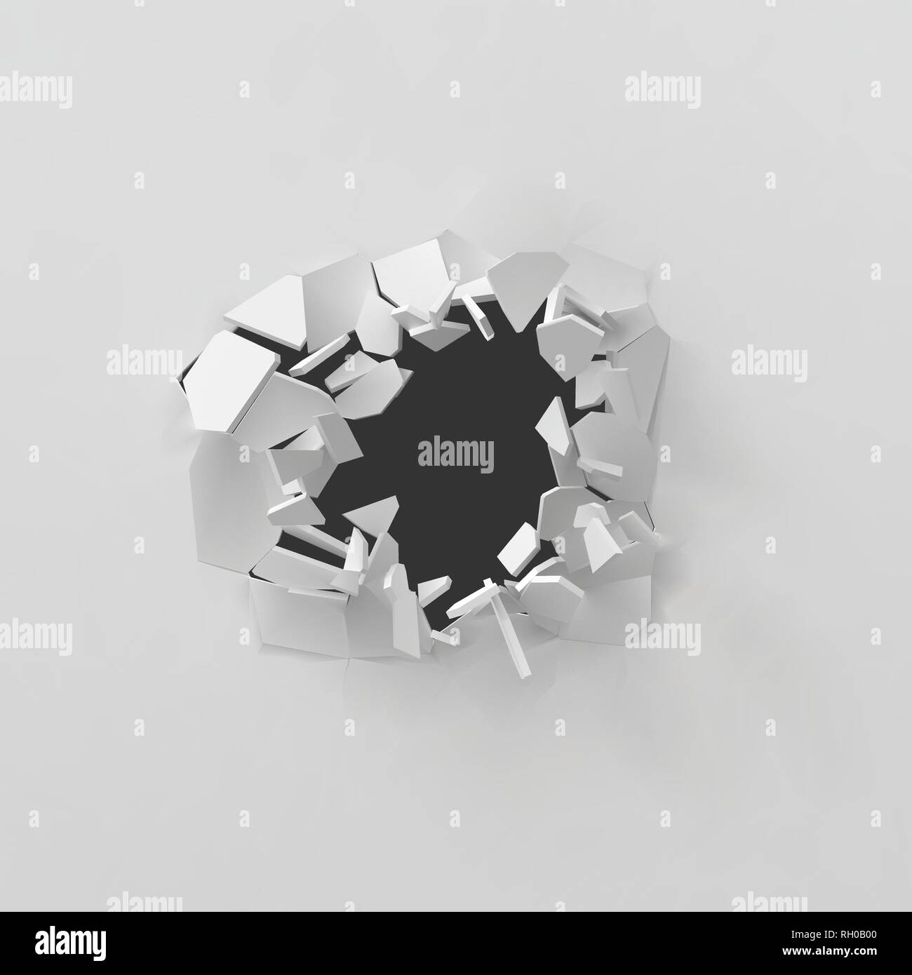 3d vector illustration of exploding white wall Stock Vector Image & Art ...