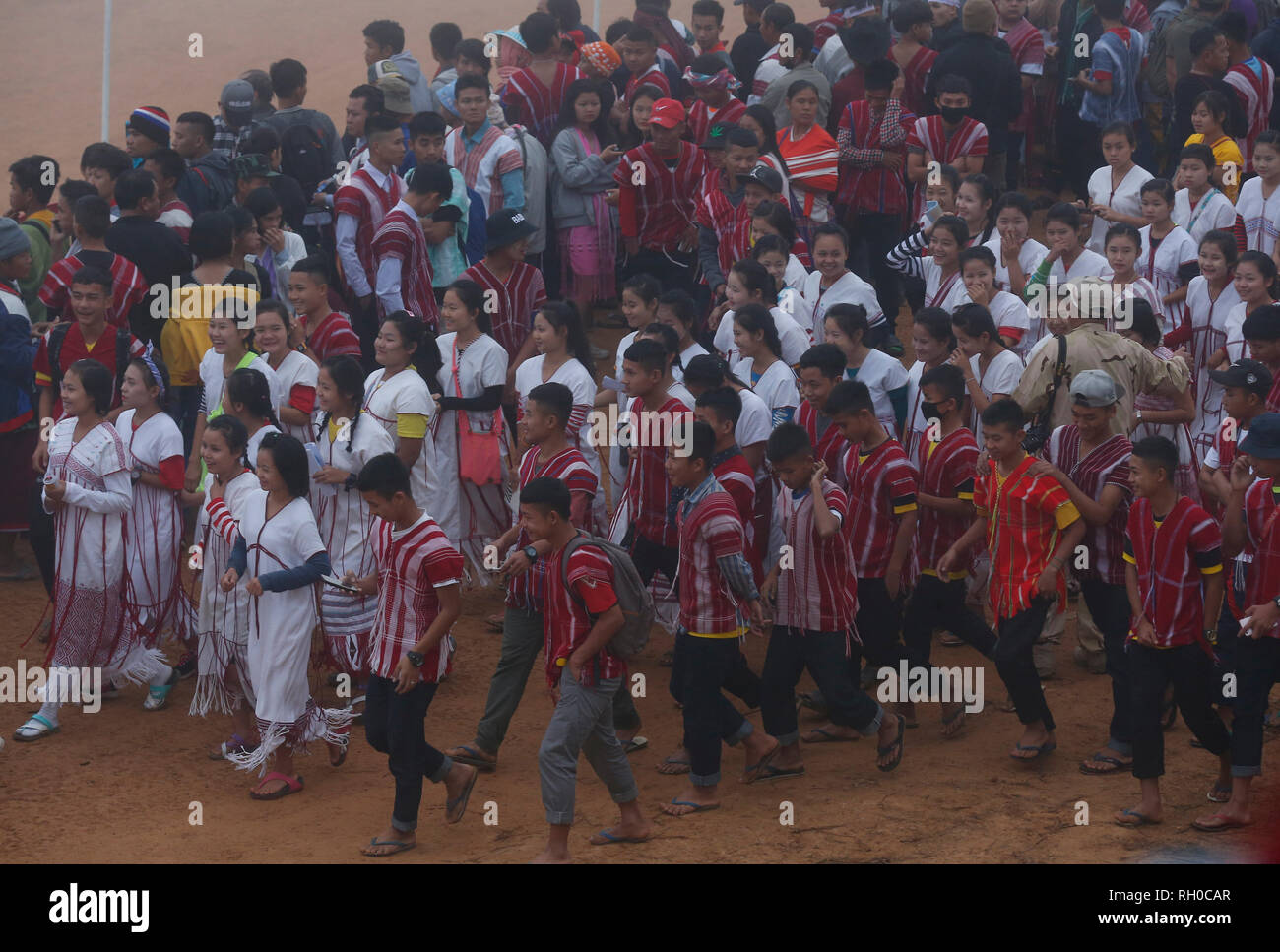 Members of the Karen National Union (KNU) attends a ceremony to mark ...