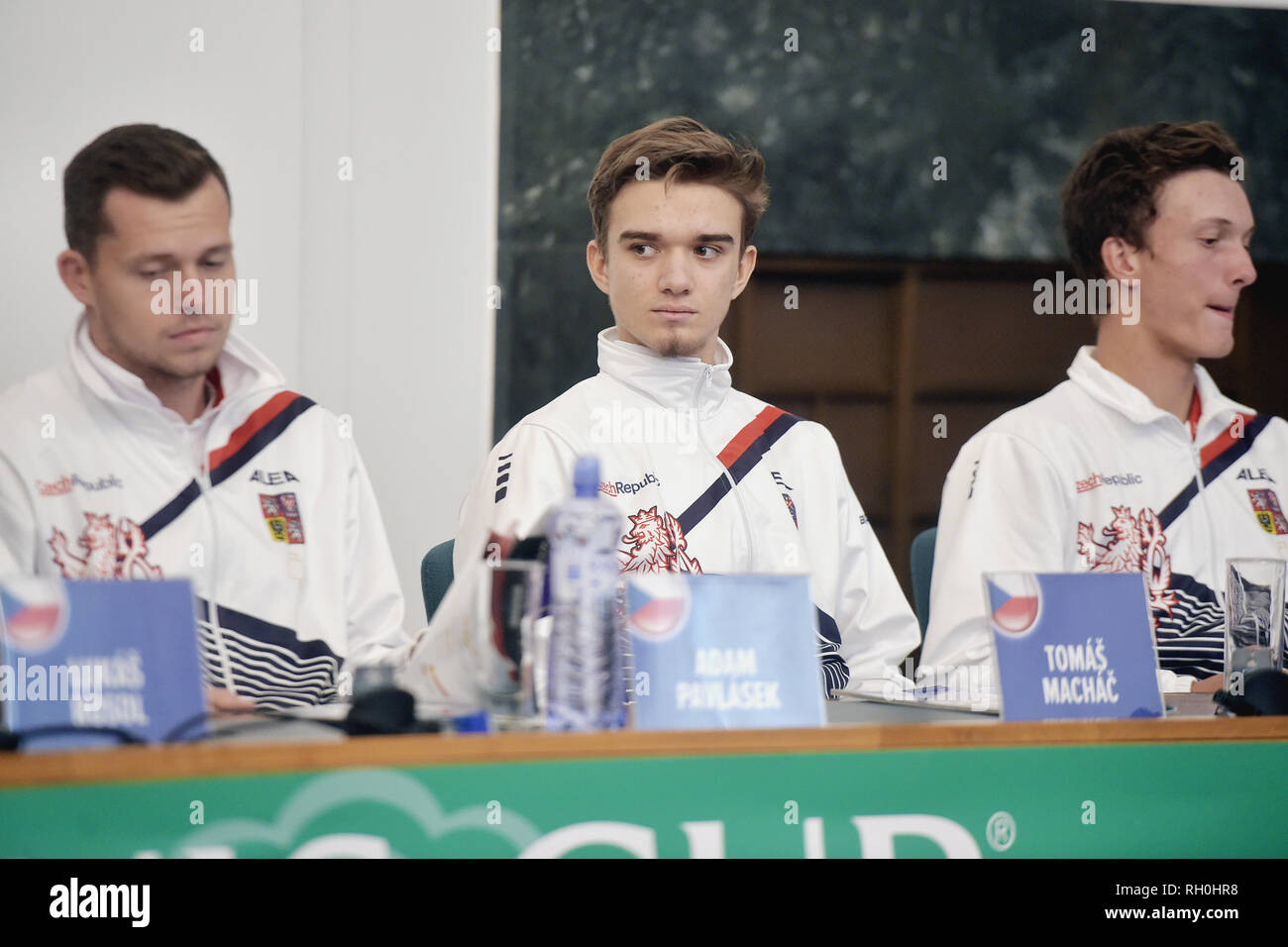 Ostrava, Czech Republic. 31st Jan, 2019. L-R Czech tennis players Adam ...