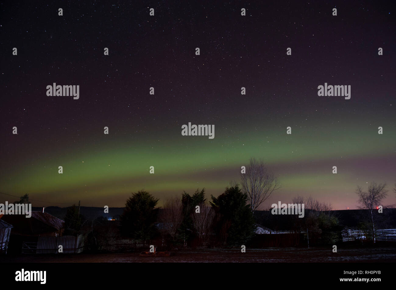 Fife, Scotland,UK, Thursday January 31st 2019. Aurora Borealis or ...