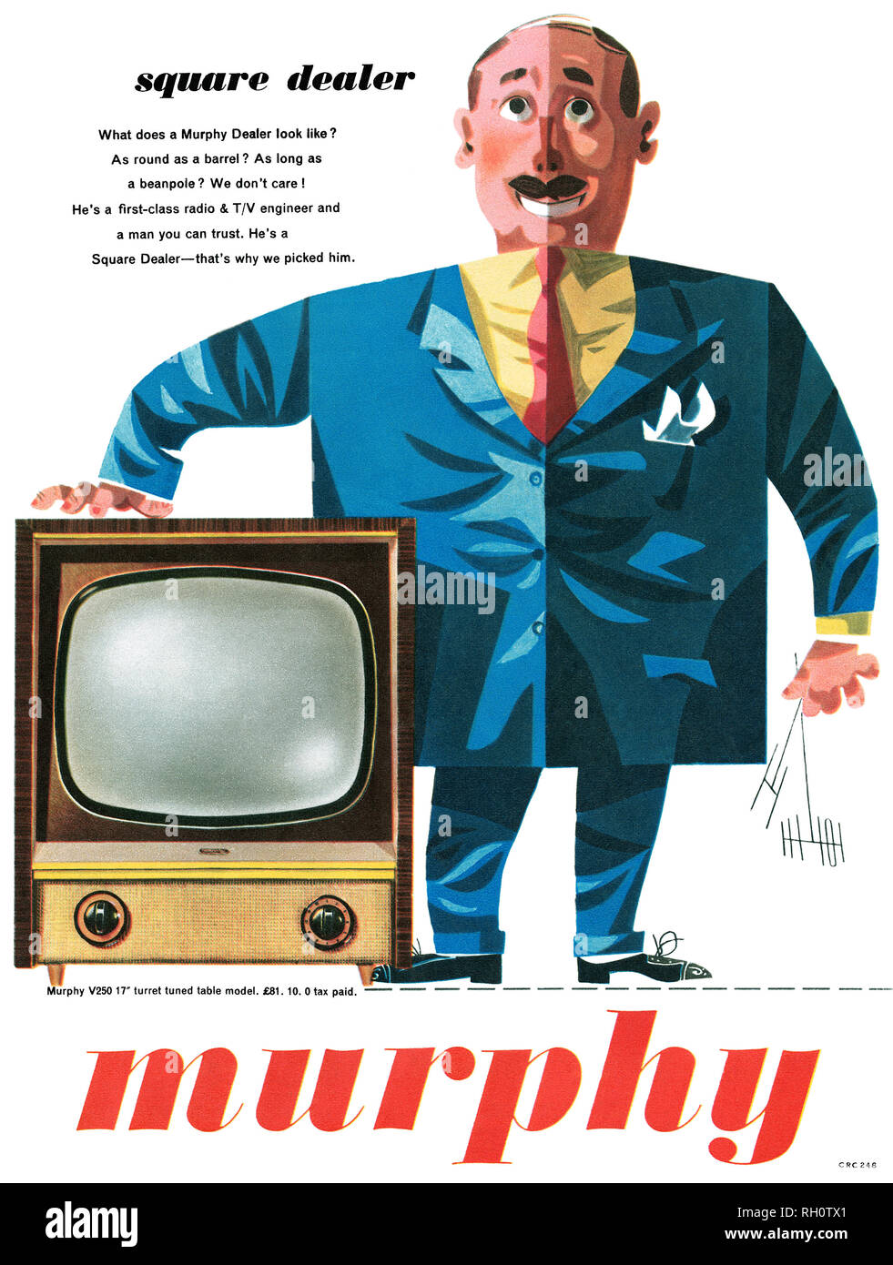 1955 British advertisement for Murphy Televisions Stock Photo - Alamy
