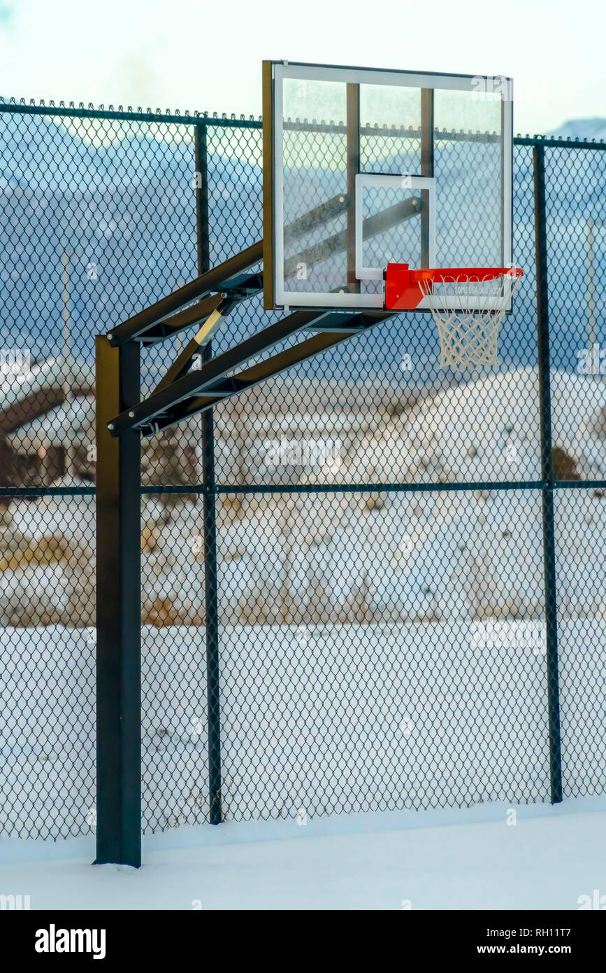 Eagle Mountain Utah basketball court in winter Stock Photo - Alamy