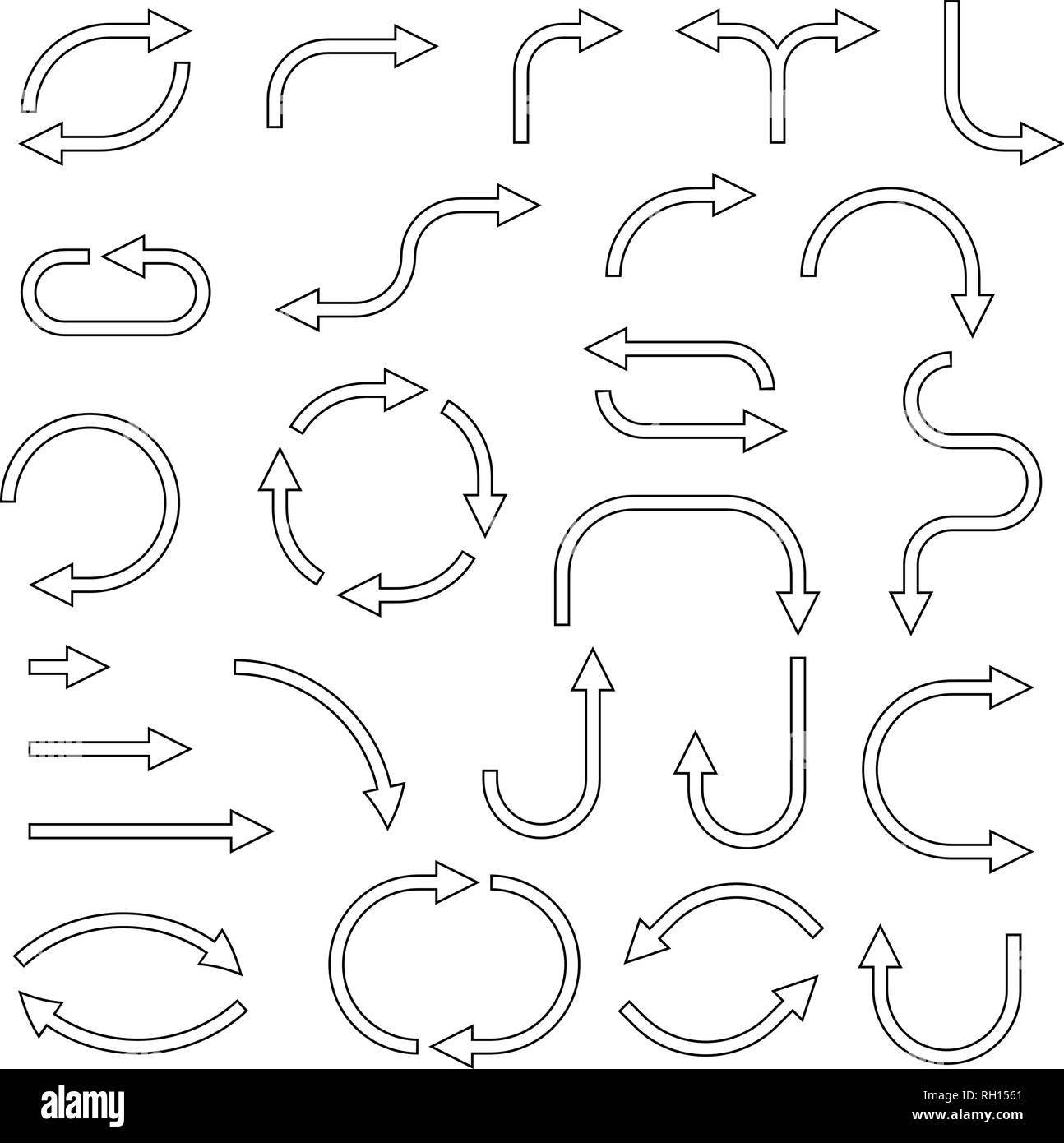 Outline arrows set. Hand drawn signs Stock Vector Image & Art - Alamy