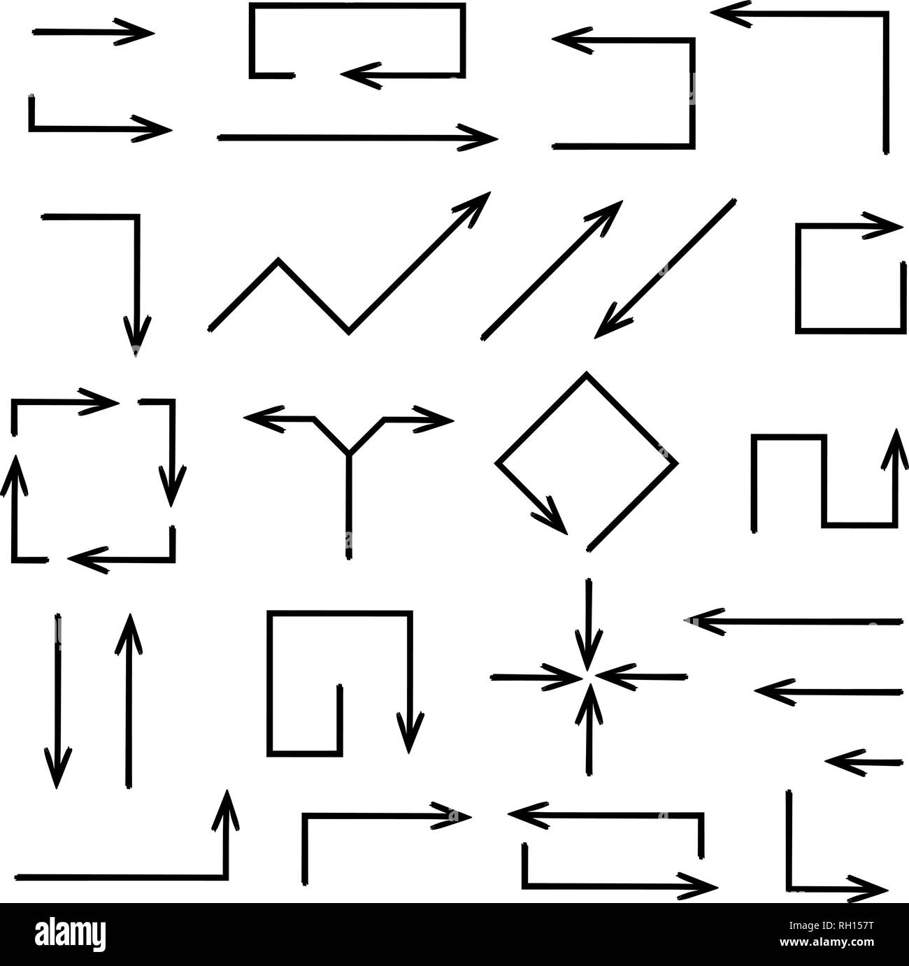 Arrows. Black straight signs Stock Vector Image & Art - Alamy