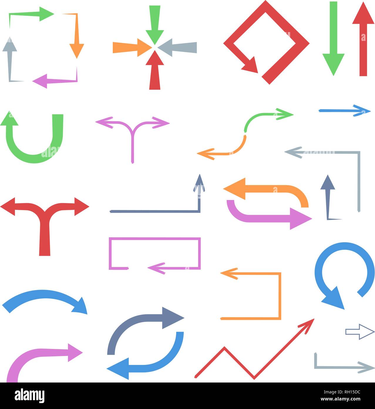 Colored flat arrows. Set of icons Stock Vector Image & Art - Alamy