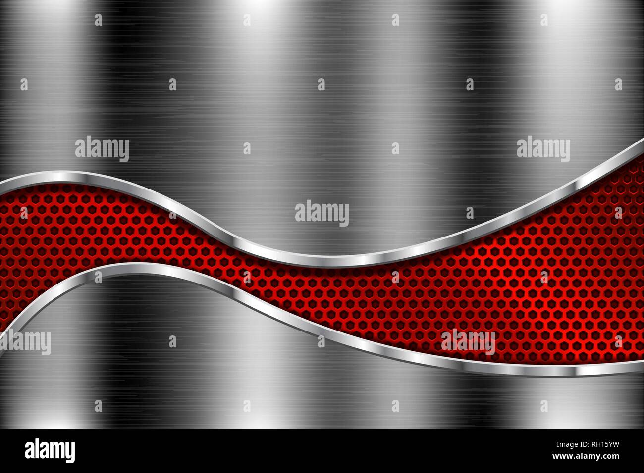 Metal background with red perforated wave Stock Vector Image & Art - Alamy