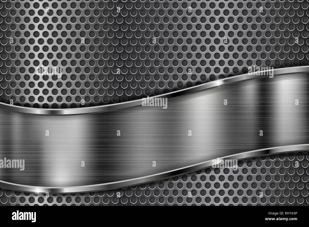 Brushed metal texture. Scratched metallic wave on perforated background ...