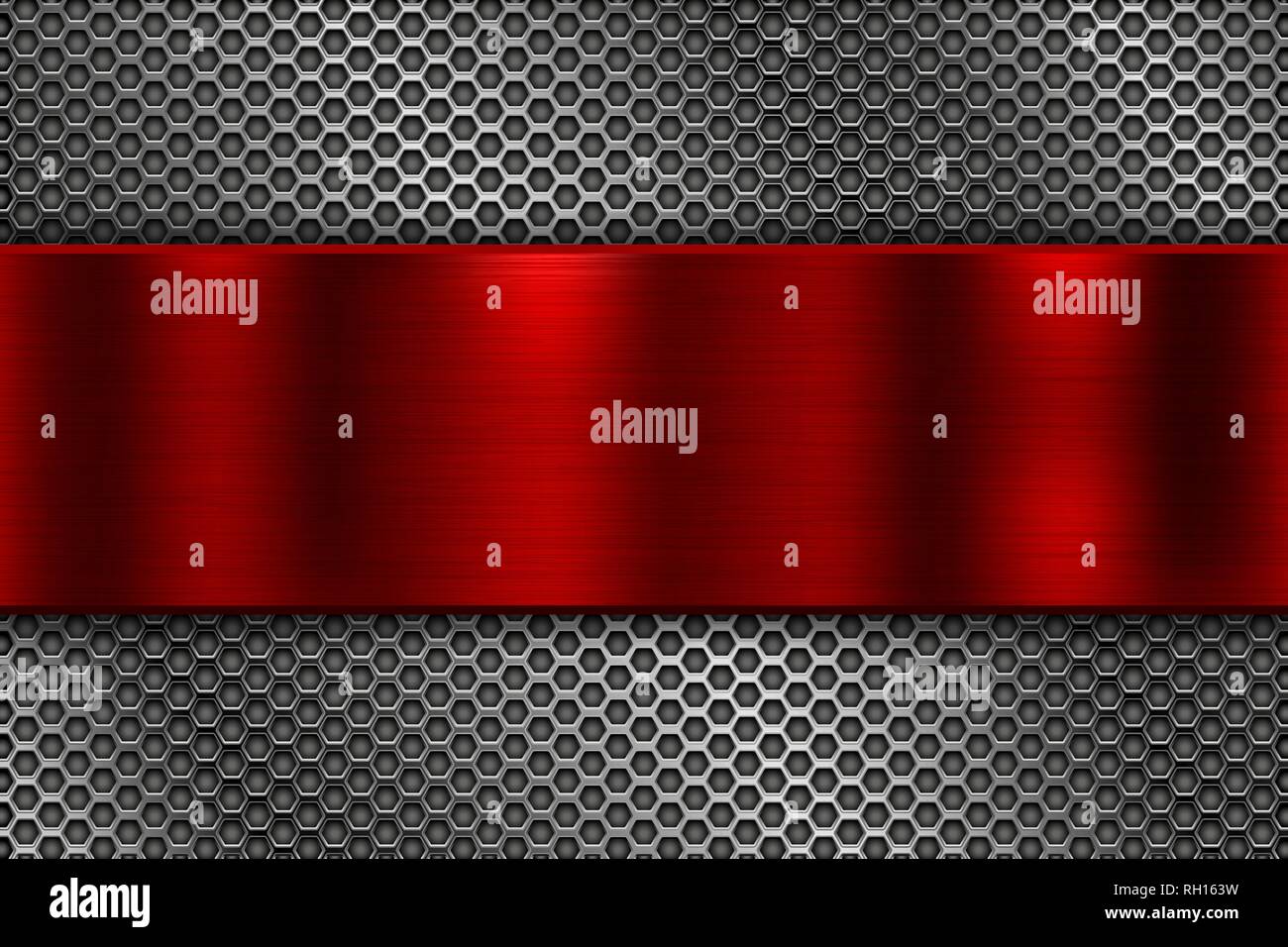 Metal perforated background with red plate Stock Vector Image & Art - Alamy