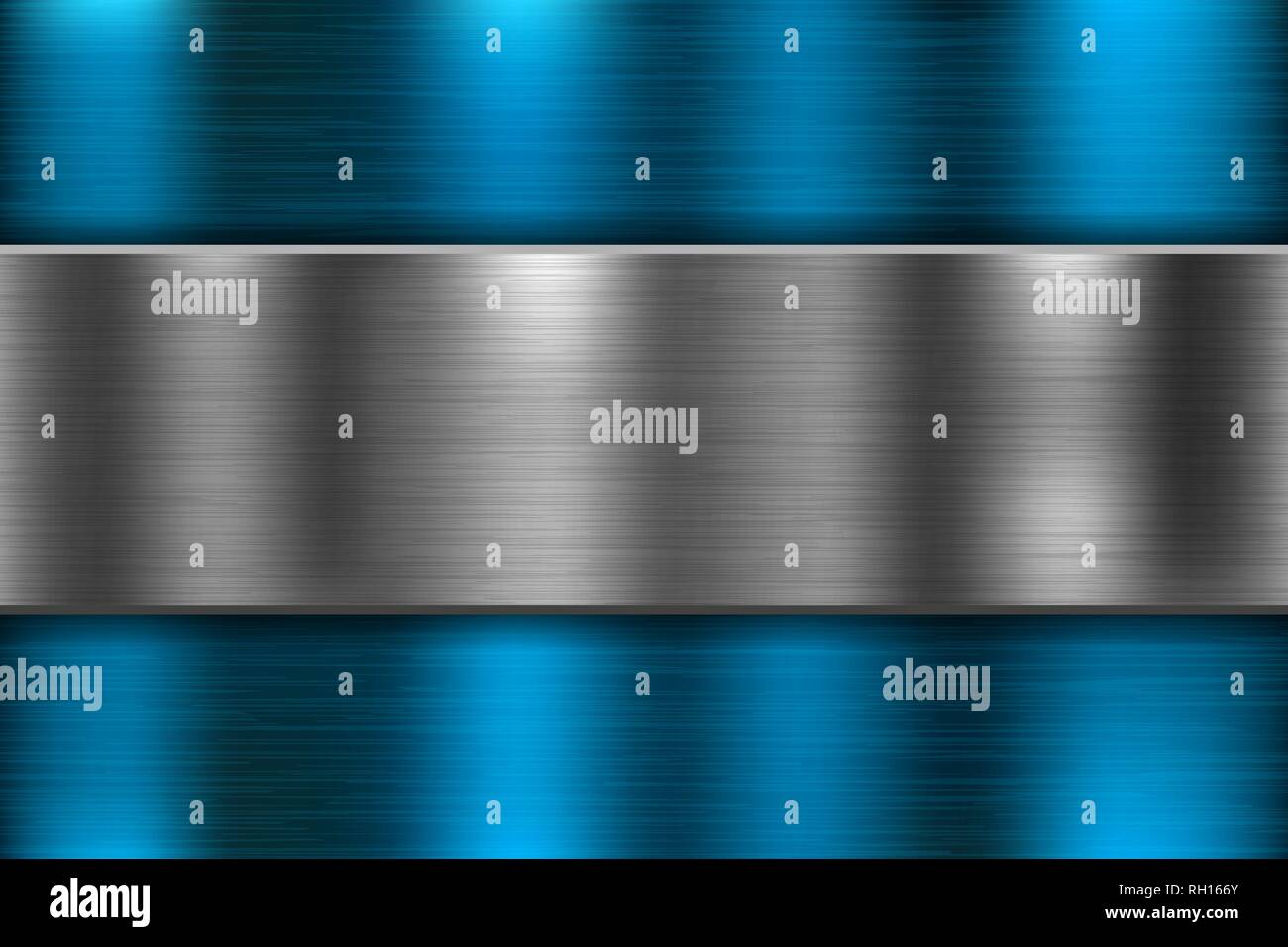 Blue metal background with iron plate Stock Vector Image & Art - Alamy