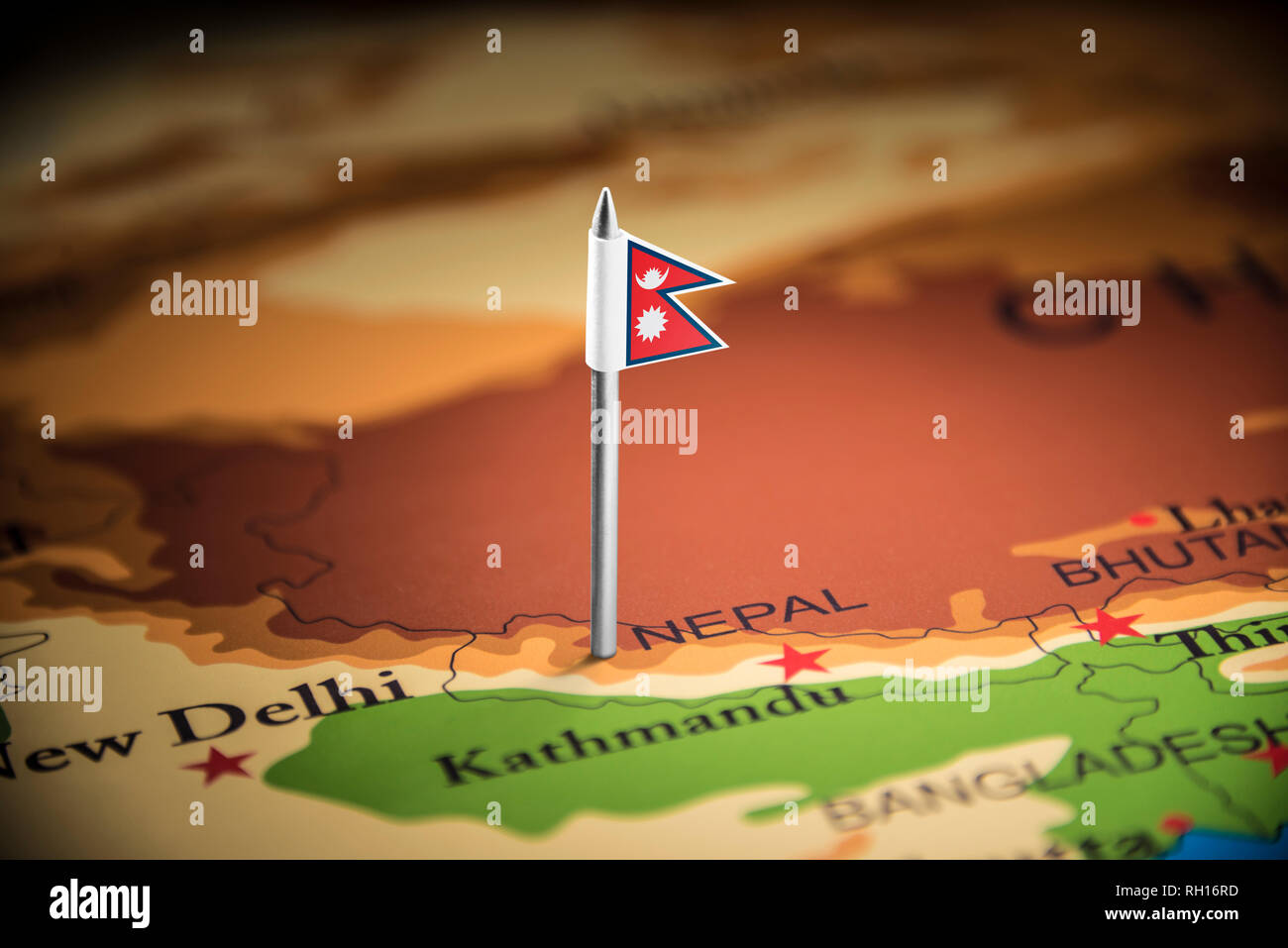 Nepal map flag hi-res stock photography and images - Alamy