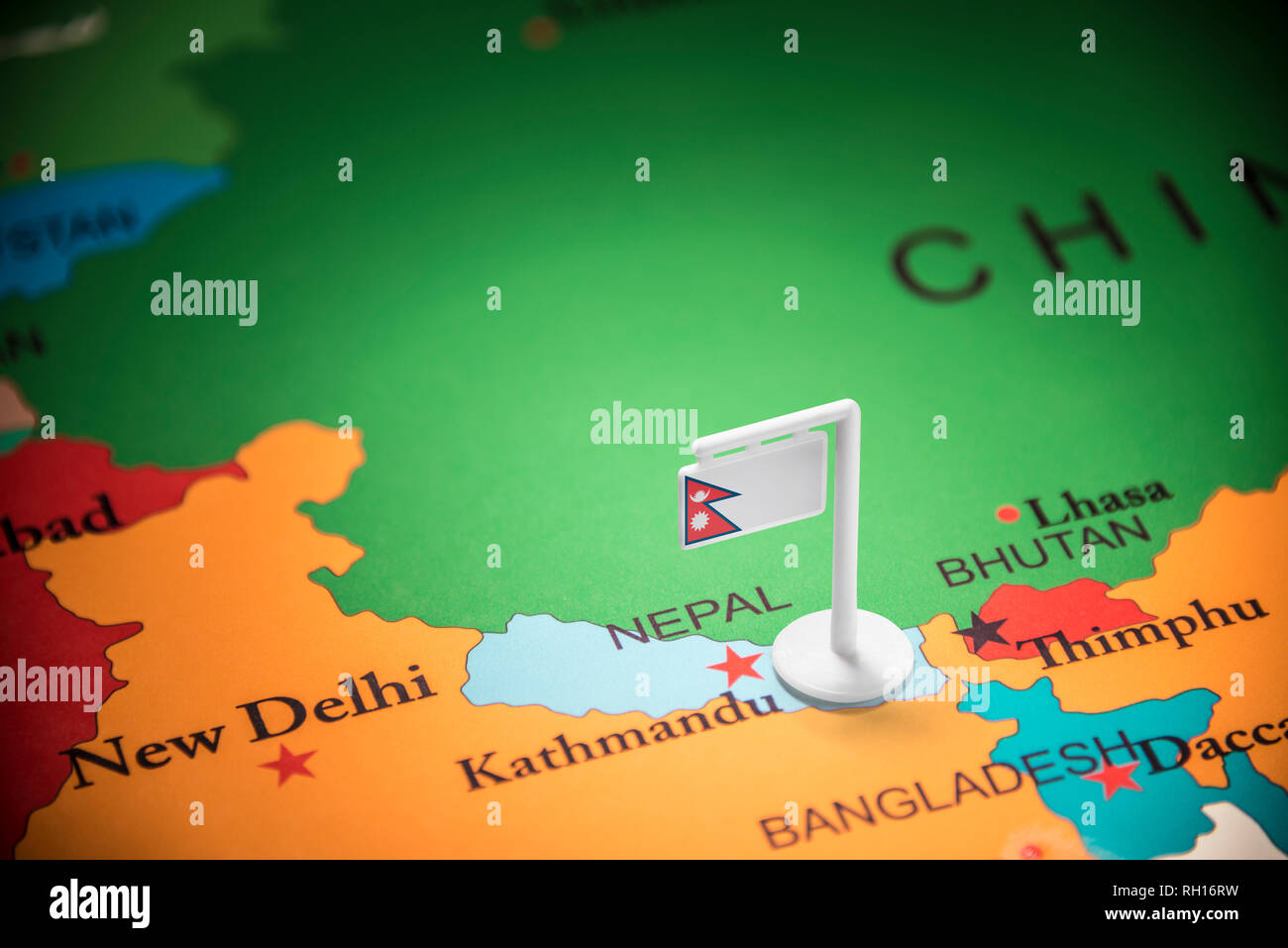 Nepal flag and map hi-res stock photography and images - Alamy