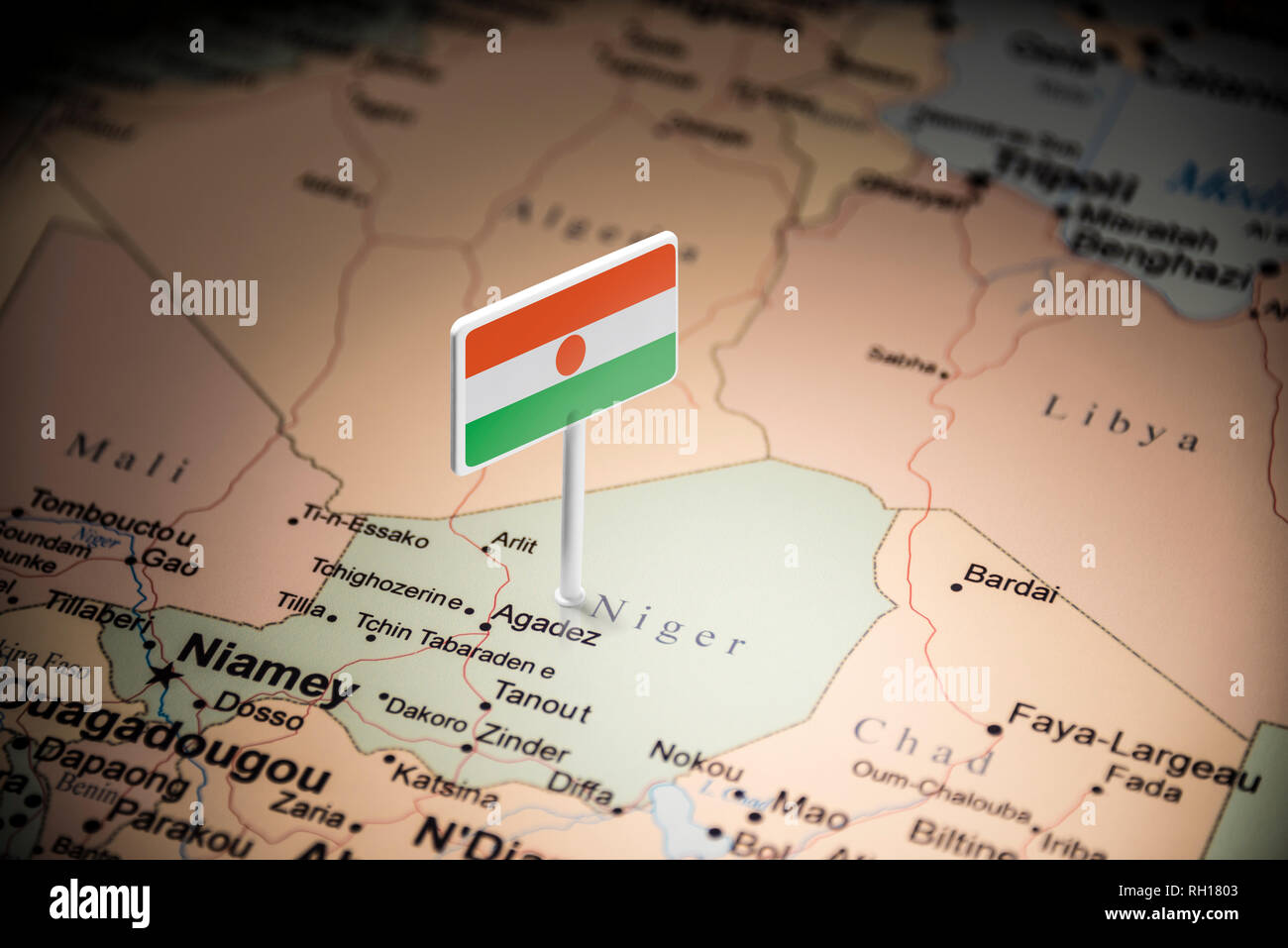 Niger flag map hi-res stock photography and images - Alamy