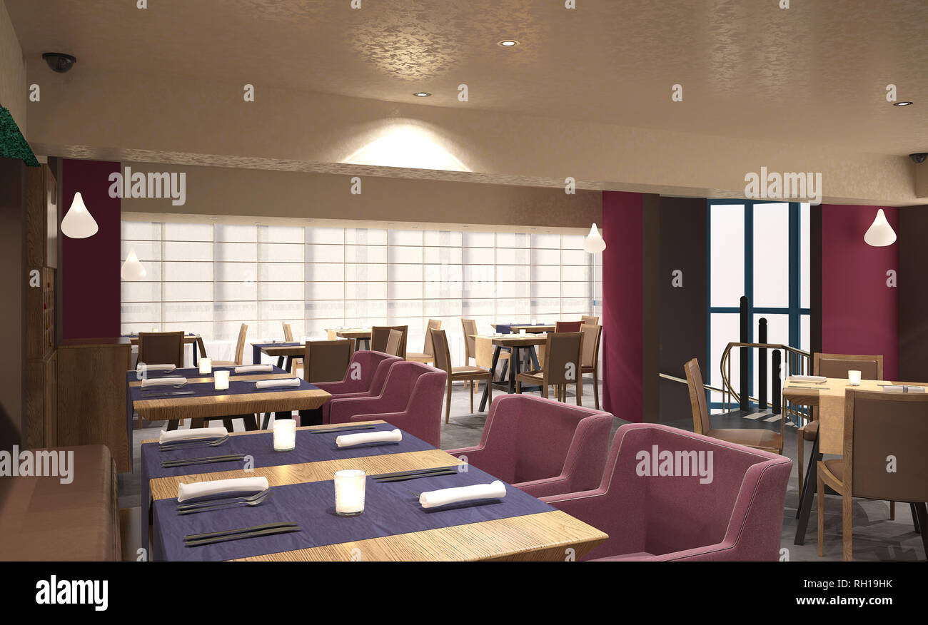 3d restaurant rendering Stock Photo - Alamy