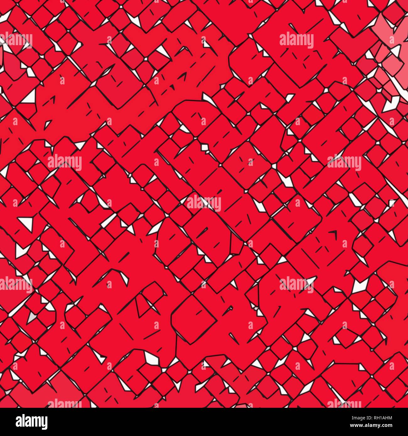 red retro irregular squared floral wallpaper background pattern, vector ...