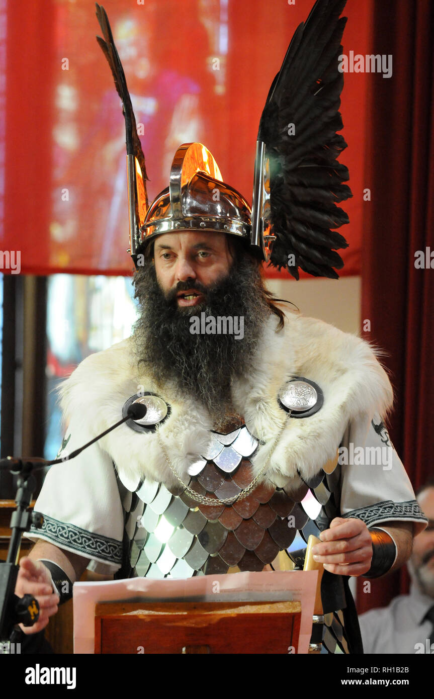 The 2019 Up Helly Aa fire festival held in Lerwick Shetland in January ...