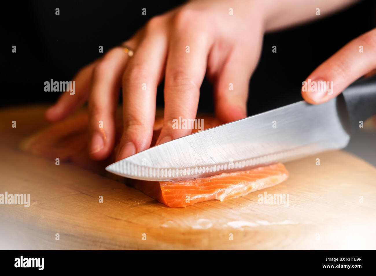 Top view knife cuts piece hi-res stock photography and images - Alamy