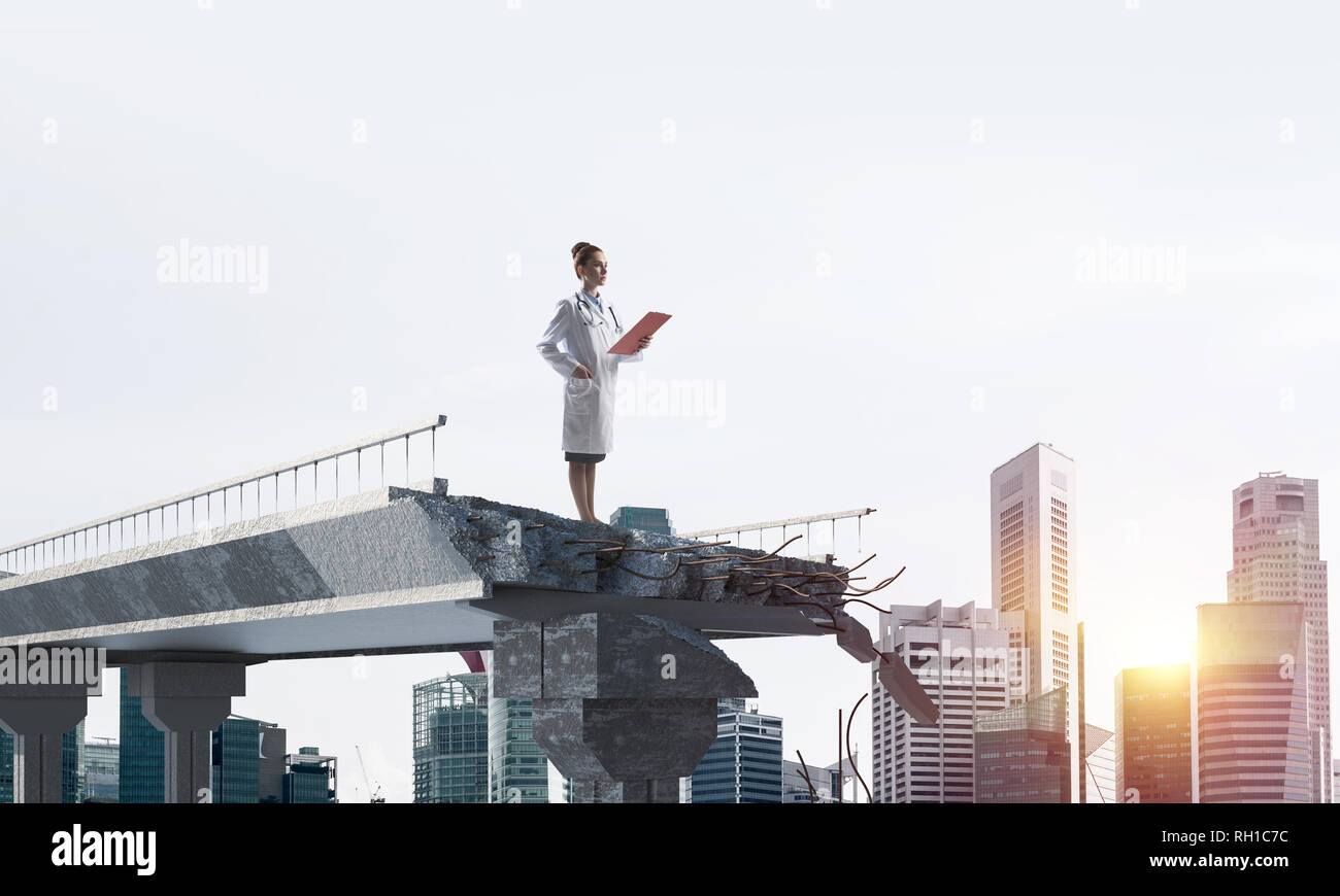Woman doctor on the city health guard Stock Photo - Alamy