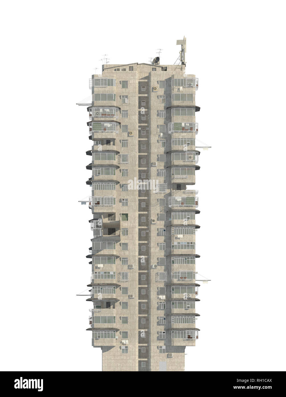 Slum futuristic building isolated on white background 3d illustration ...