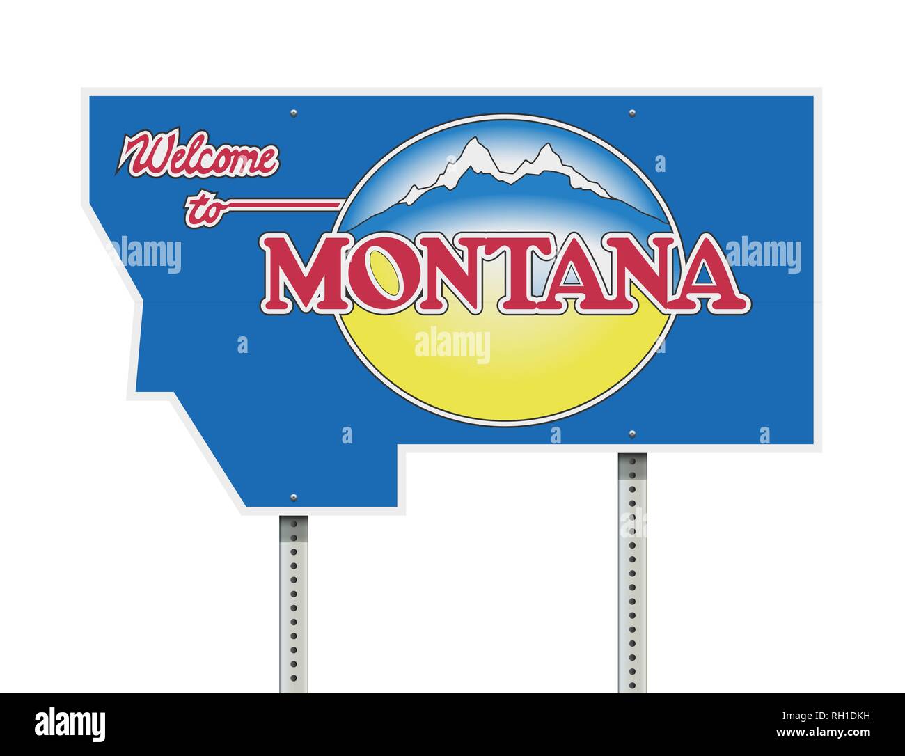 Vector illustration of the Welcome to Montana road sign Stock Vector ...