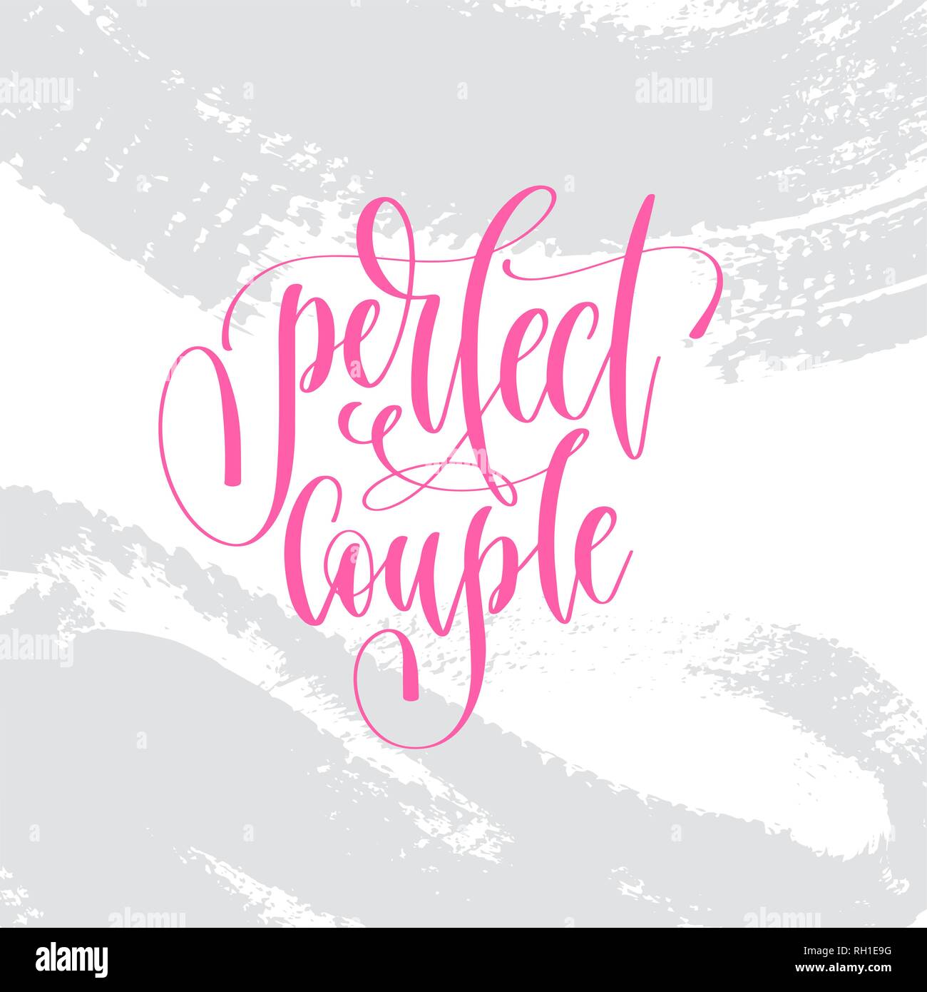 perfect couple - hand lettering inscription text to valentines day ...