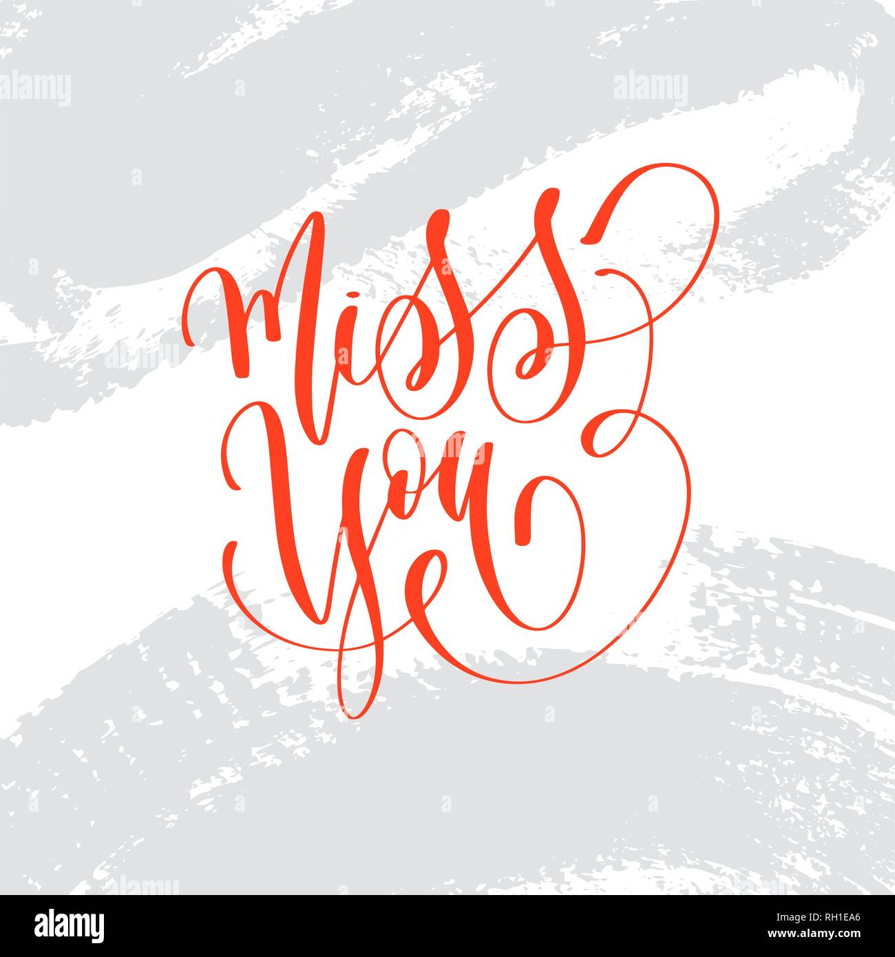 miss you - hand lettering inscription text to valentines day Stock ...