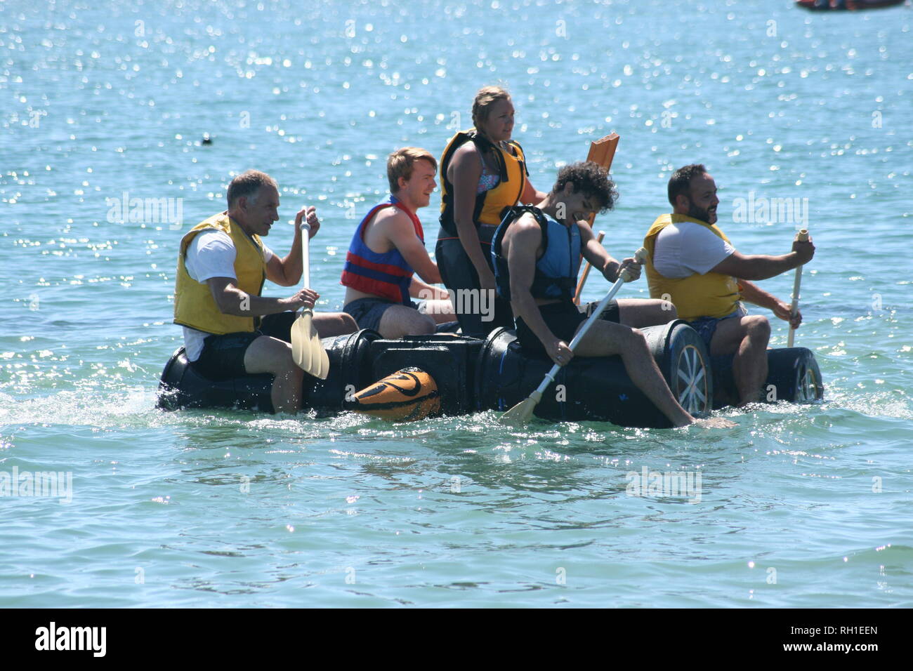 Images of some of the contestants in the RNLI Lifeboat Day Raft Race at ...