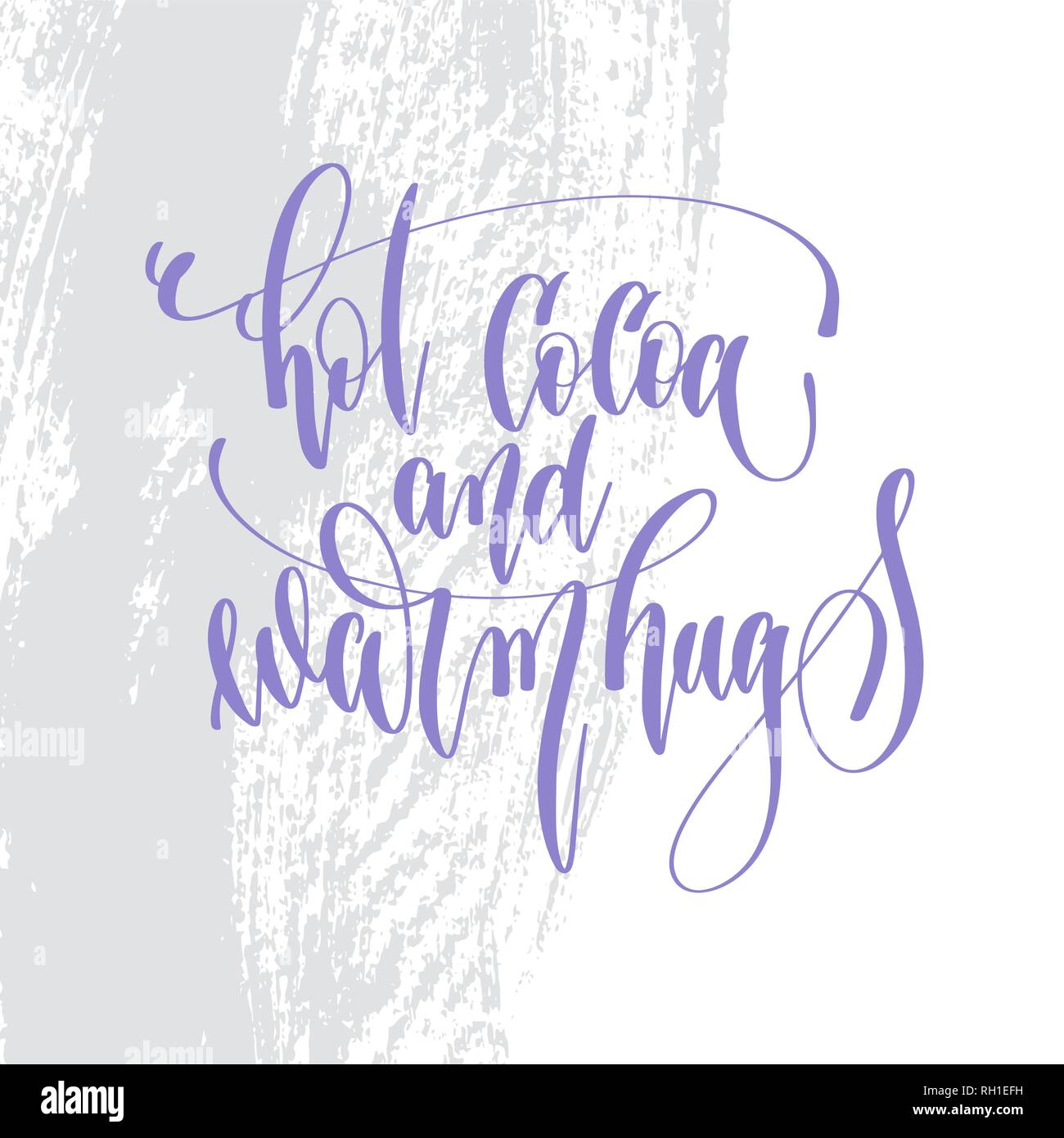 hot cocoa and warm hugs - hand lettering inscription text to valentines ...