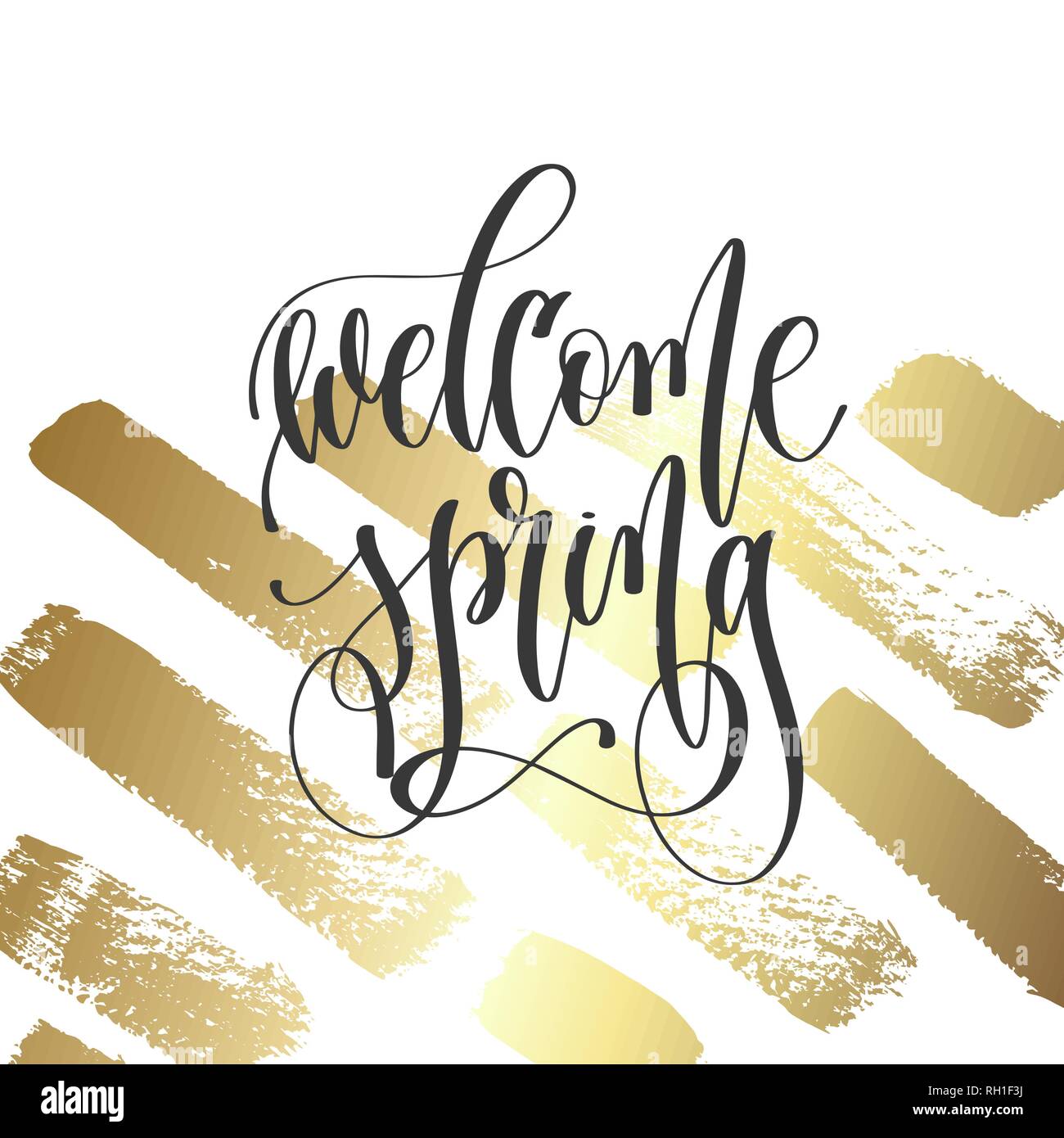 welcome spring - hand lettering inscription text, motivation and ...