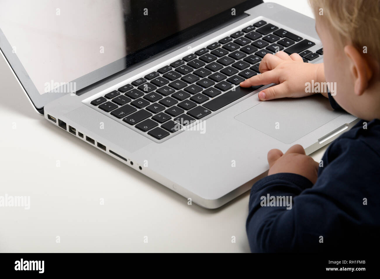 mother and son working on computer Stock Photo - Alamy