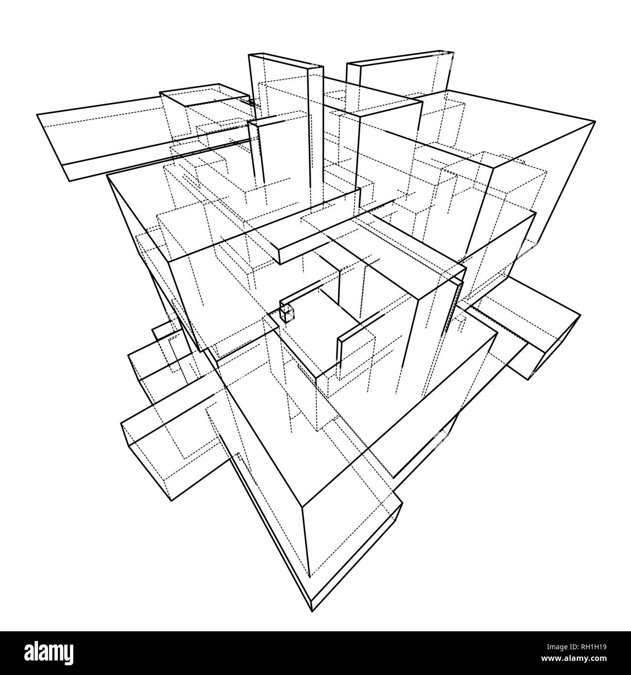 Square wire frame block border Stock Vector Images - Alamy