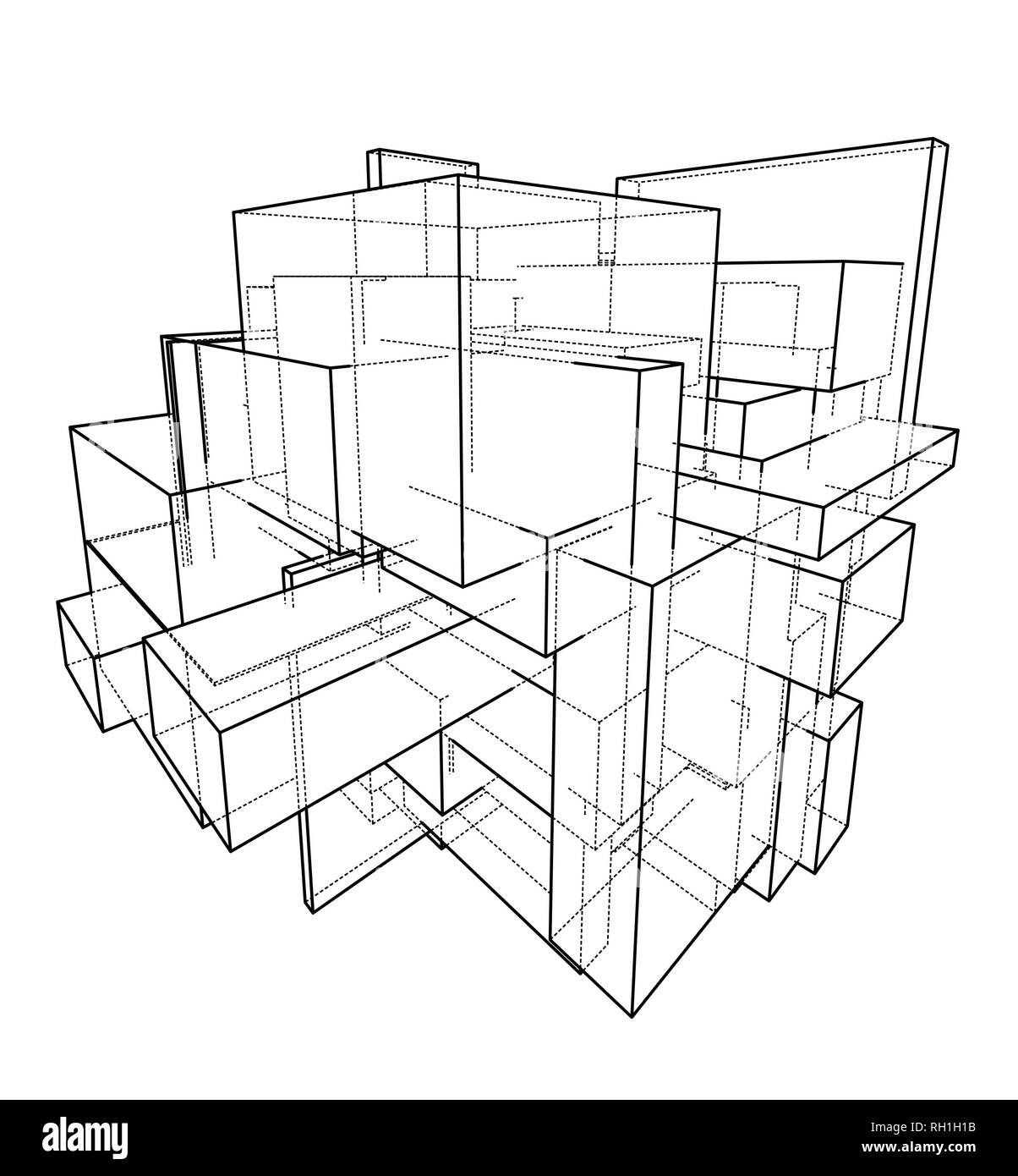 Square wire frame block border Stock Vector Images - Alamy