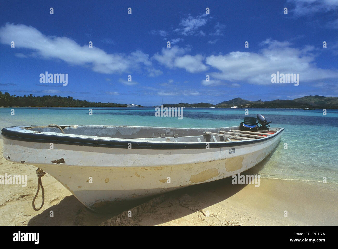 Nanuya Lailai island, the blue lagoon, Yasawas, Fiji, South Pacific ...