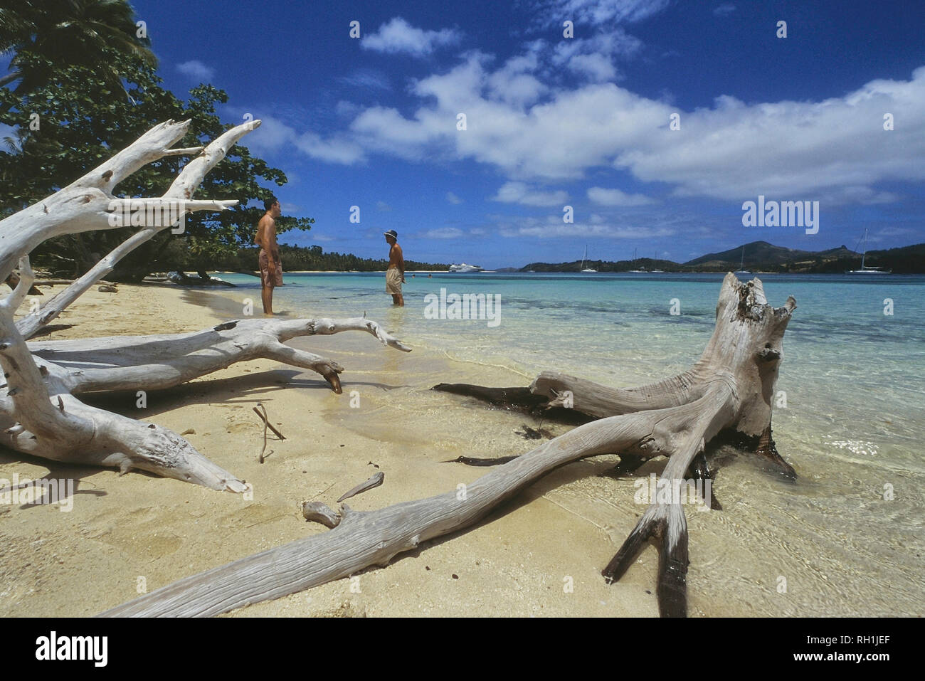 Nanuya Lailai island, the blue lagoon, Yasawas, Fiji, South Pacific ...