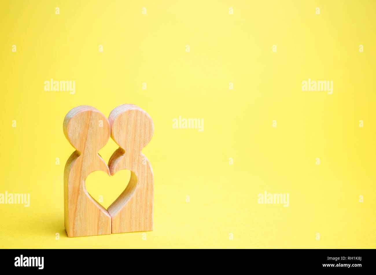 A couple in love and a heart between them. The concept of love and ...