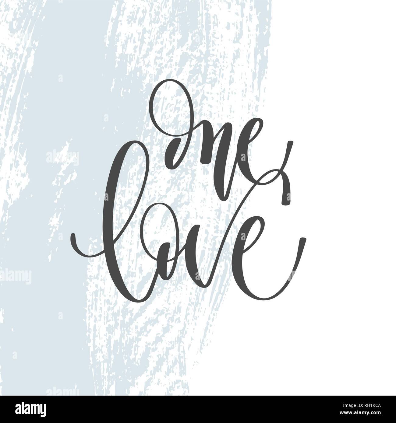 one love - hand lettering inscription text to valentine's day Stock ...