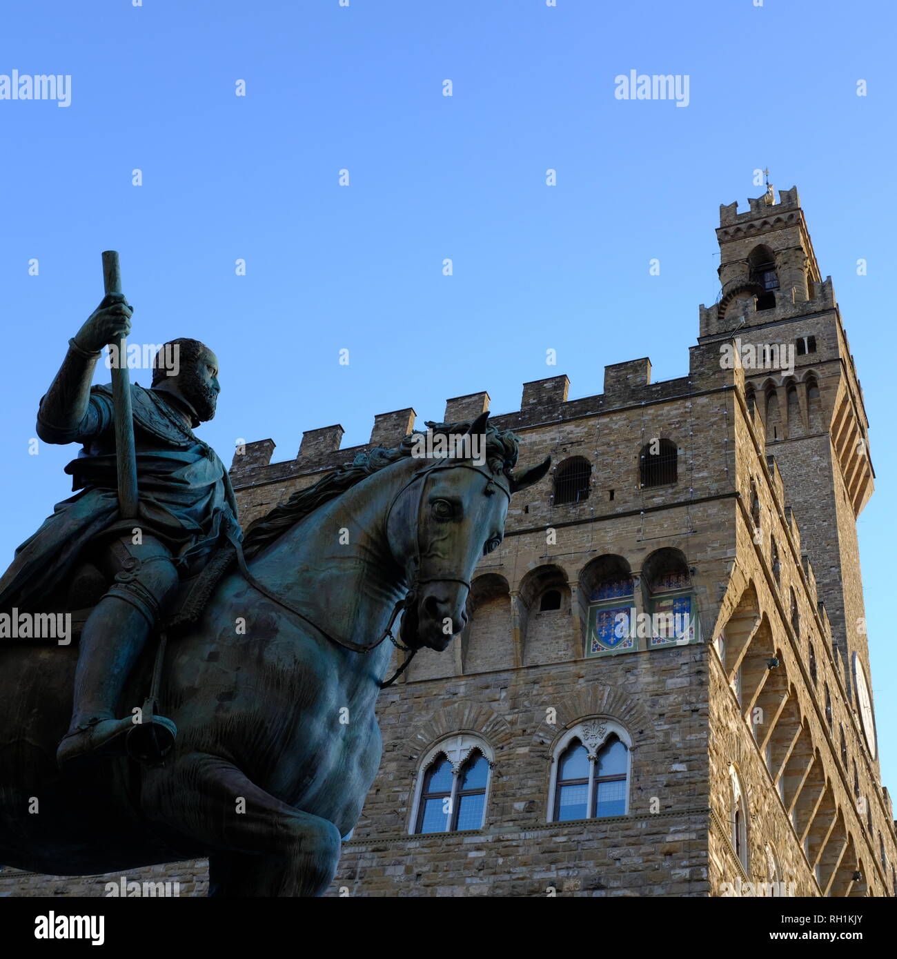 Statue of Cosimo di Medici on Horseback Florence Italy Stock Photo - Alamy