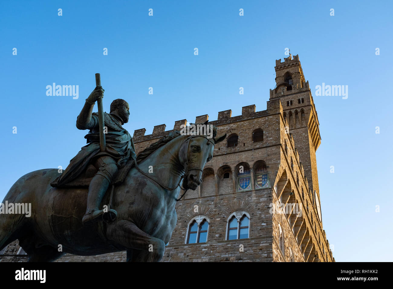 Statue of Cosimo di Medici on Horseback Florence Italy Stock Photo - Alamy