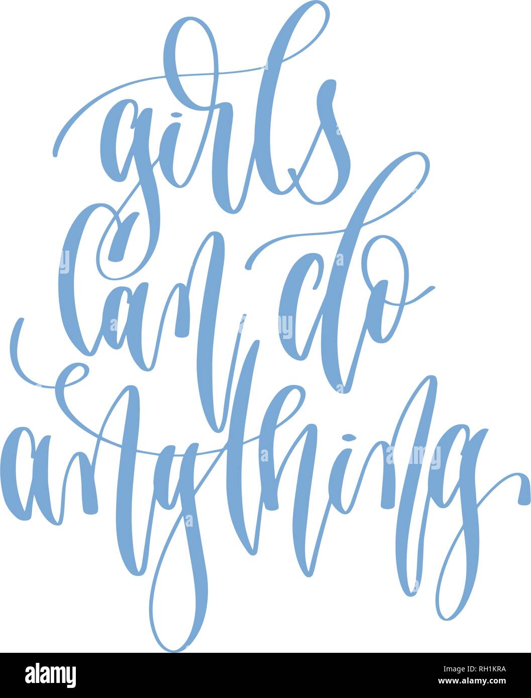 girls can do anything - hand lettering text to women's day Stock Vector ...