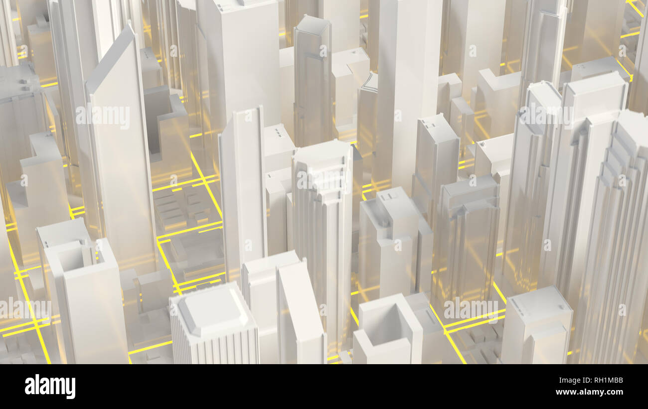 Business downtown and skyscrapers tower. 3d rendering Stock Photo - Alamy